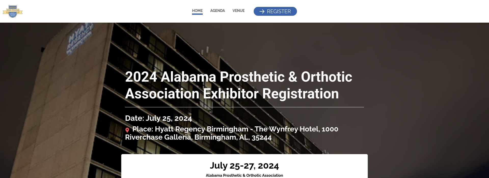 2024 Alabama Prosthetic & Orthotic Association Exhibitor Registration